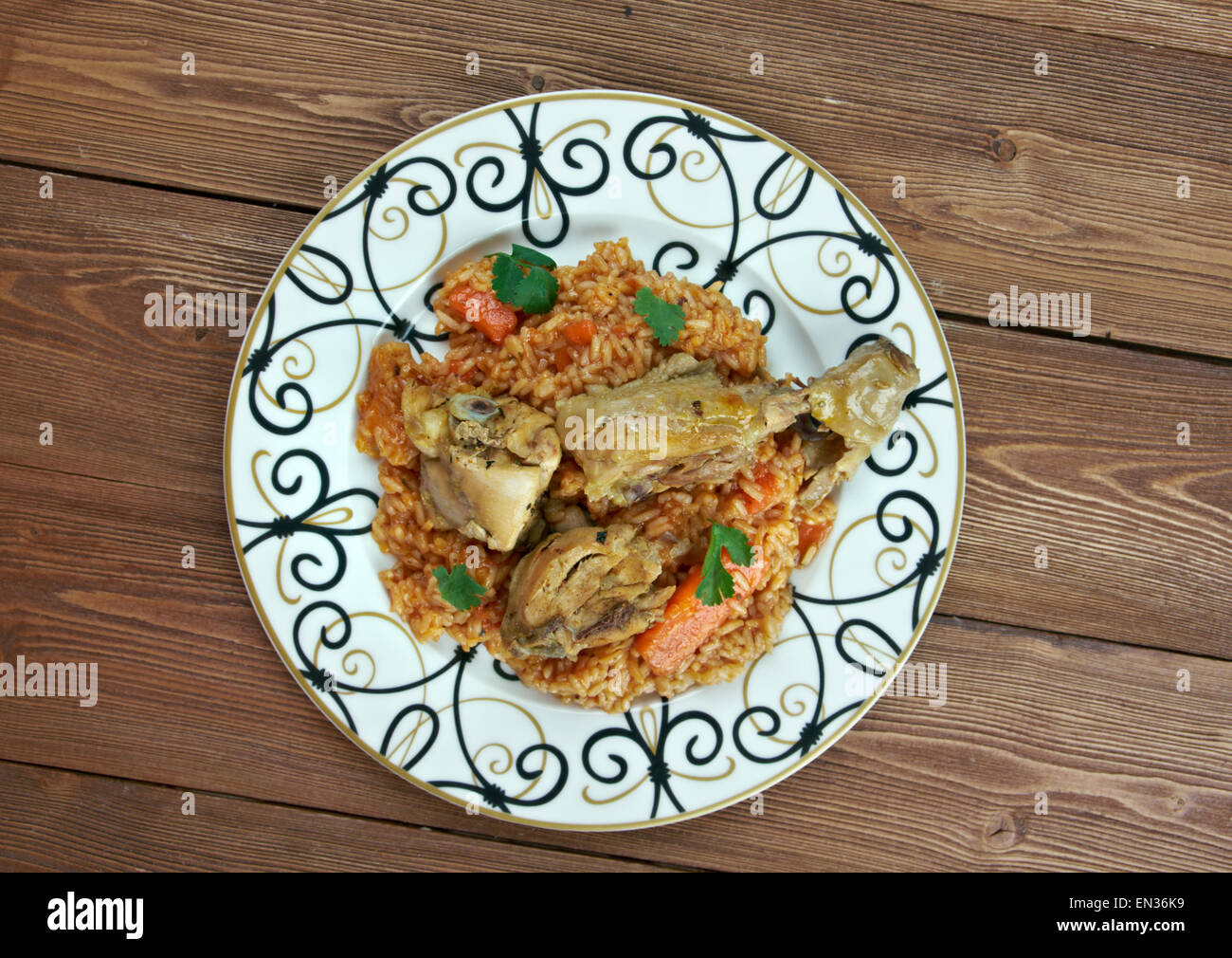 riz gras poulet - - Fat Rice .Burkina Faso.African cuisine Stock Photo ...
