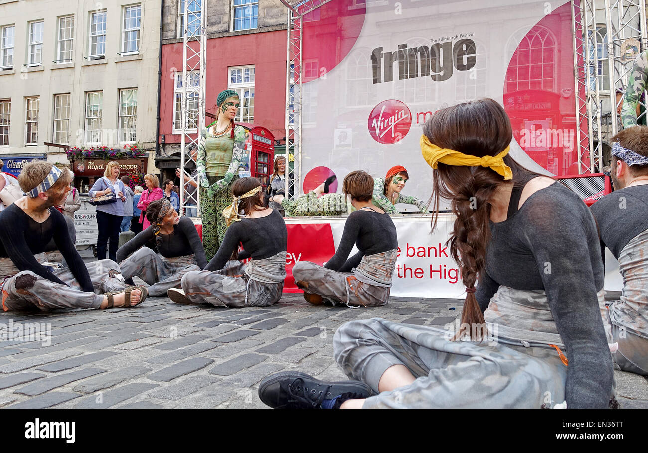 Actors playing in the fringe Edinburgh Stock Photo - Alamy