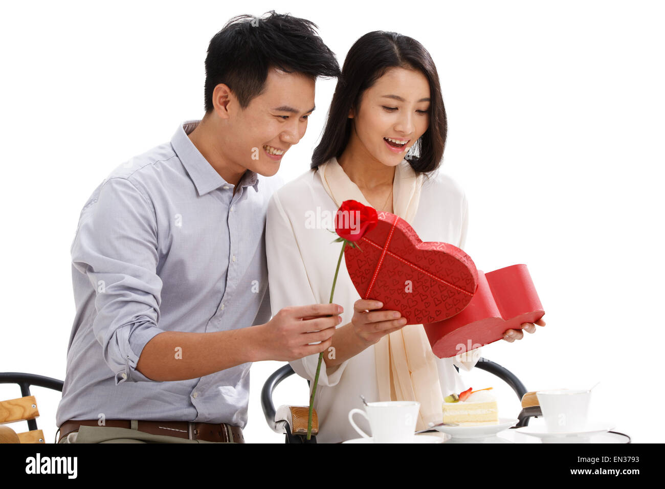 Romantic young men and women dating Stock Photo - Alamy
