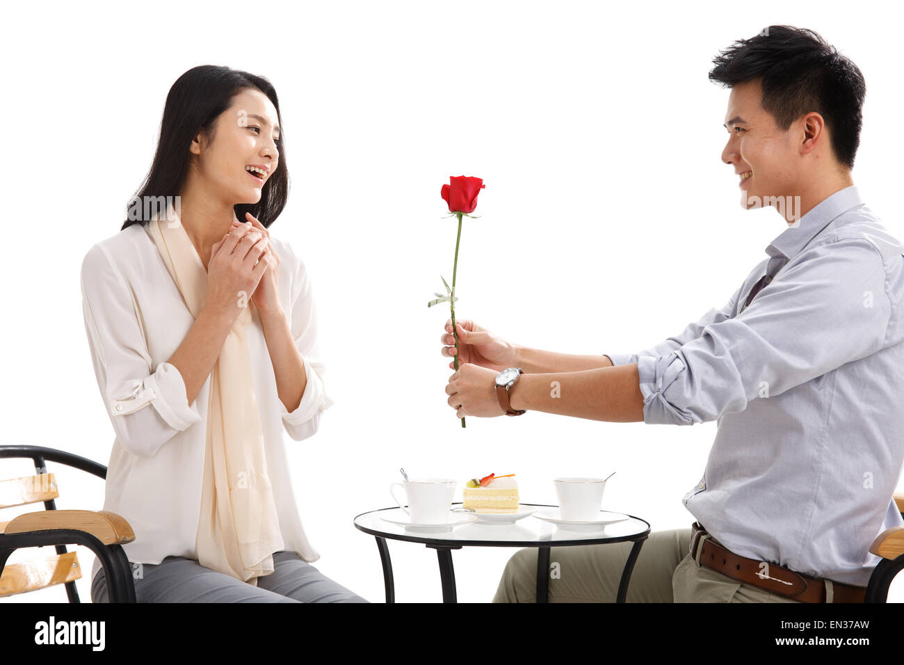 Romantic young men and women dating Stock Photo - Alamy
