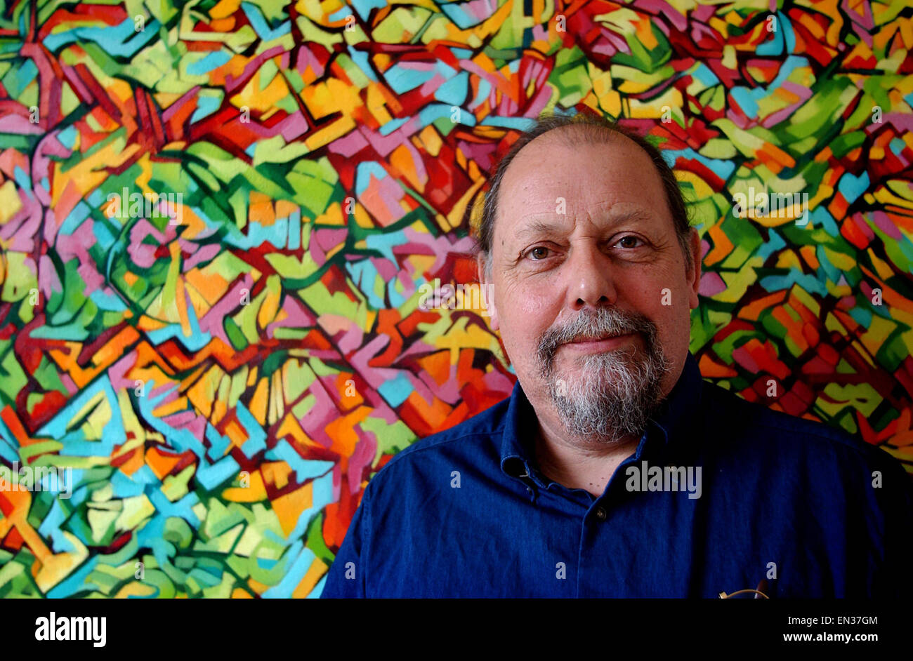 Artist Ned Hoskins with his oil on canvas entitled Transformation which ...