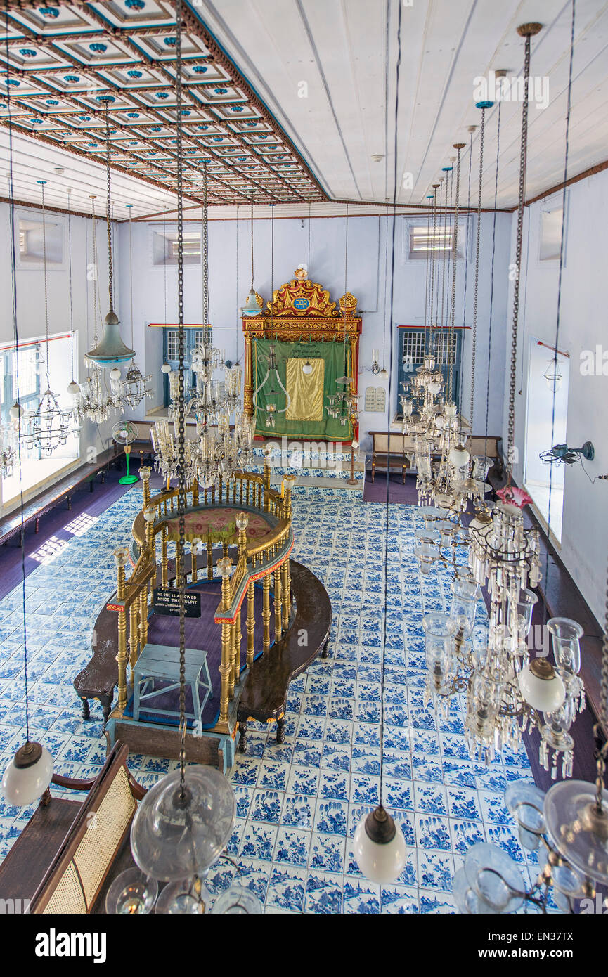Interior of the Paradesi Synagogue, Jewish Quarter or Jew Town ...