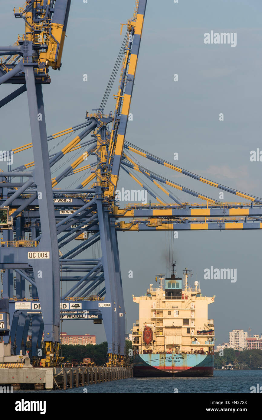 Container ship of Maersk Line, cranes, International Container ...