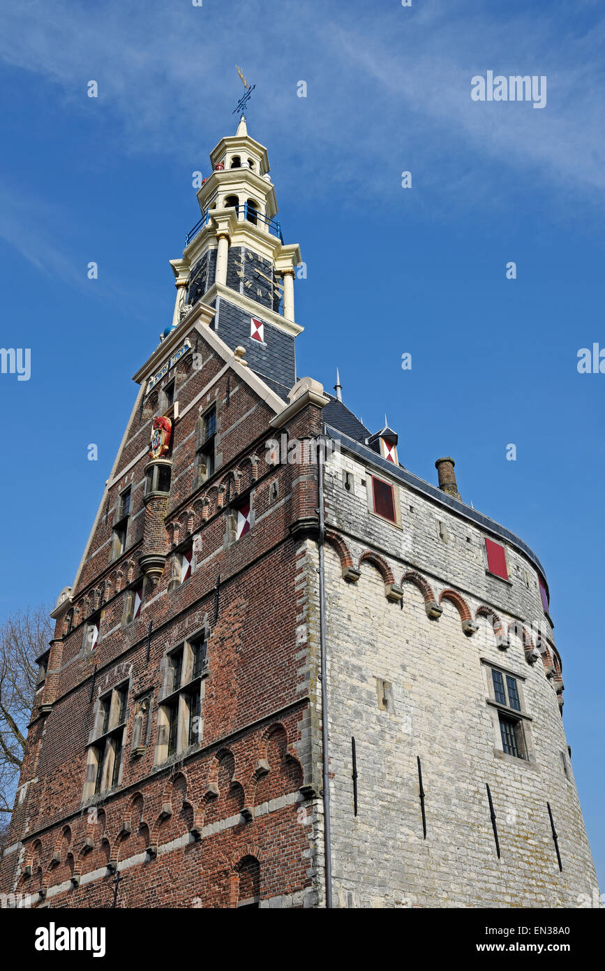 Hoofdtoren, main tower at the port, Hoorn, province of North Holland ...