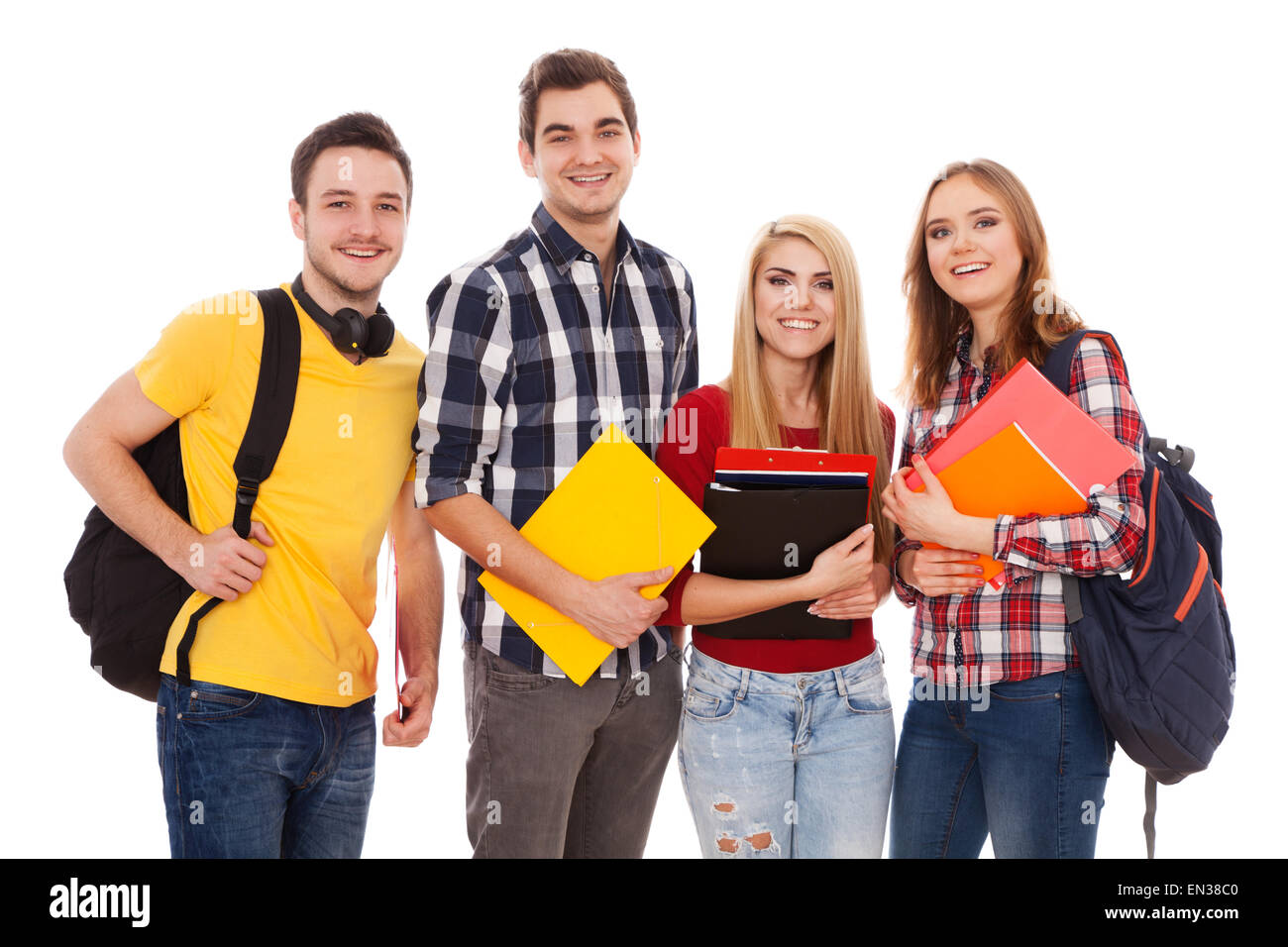 Group of cheerful students Stock Photo - Alamy