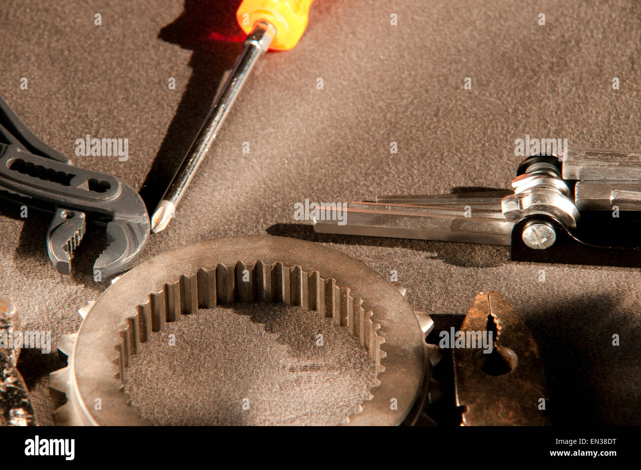 instruments and tools for working on mechanical parts Stock Photo - Alamy