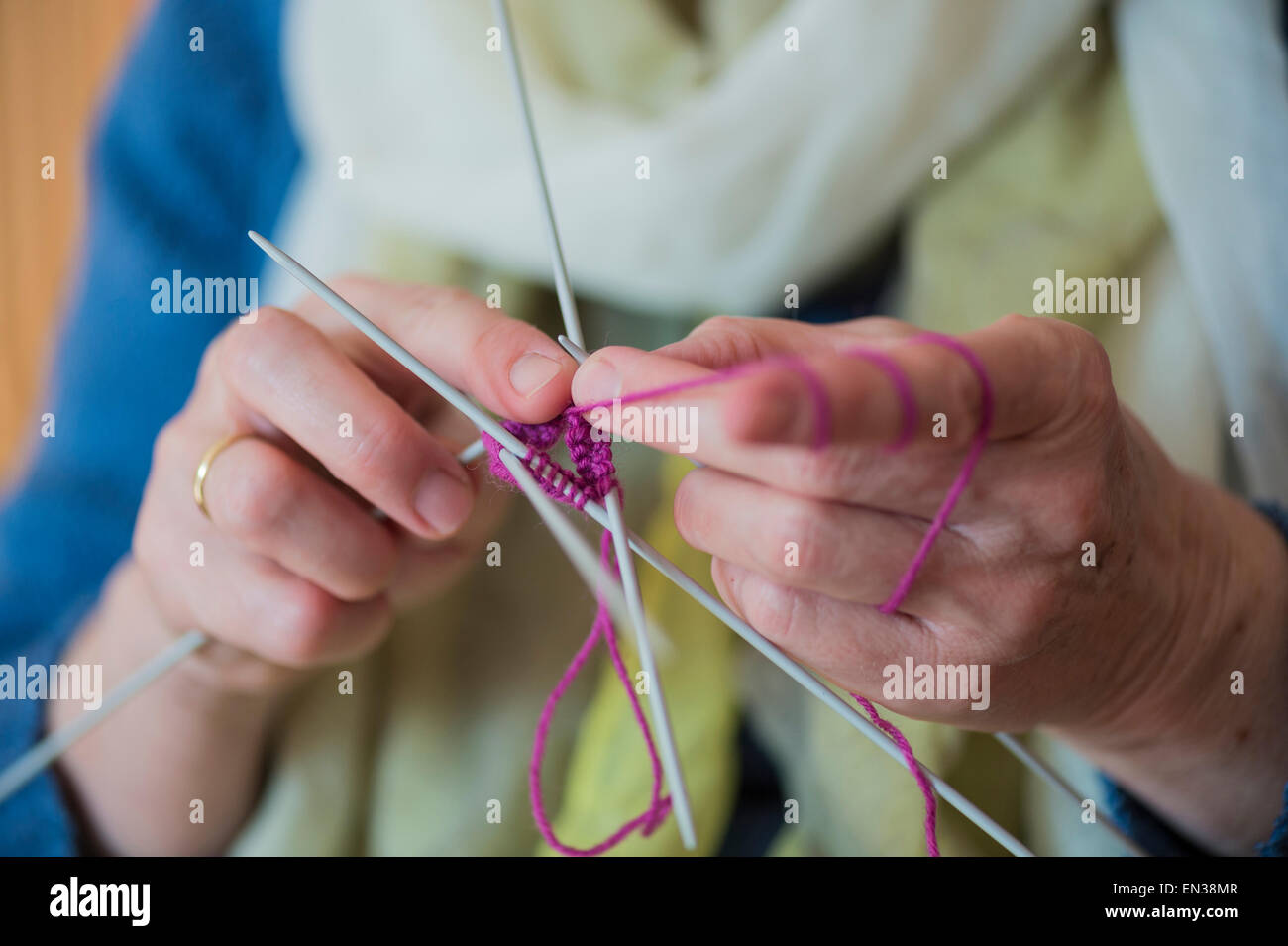 Hands of a senior knitting, Germany Stock Photo - Alamy