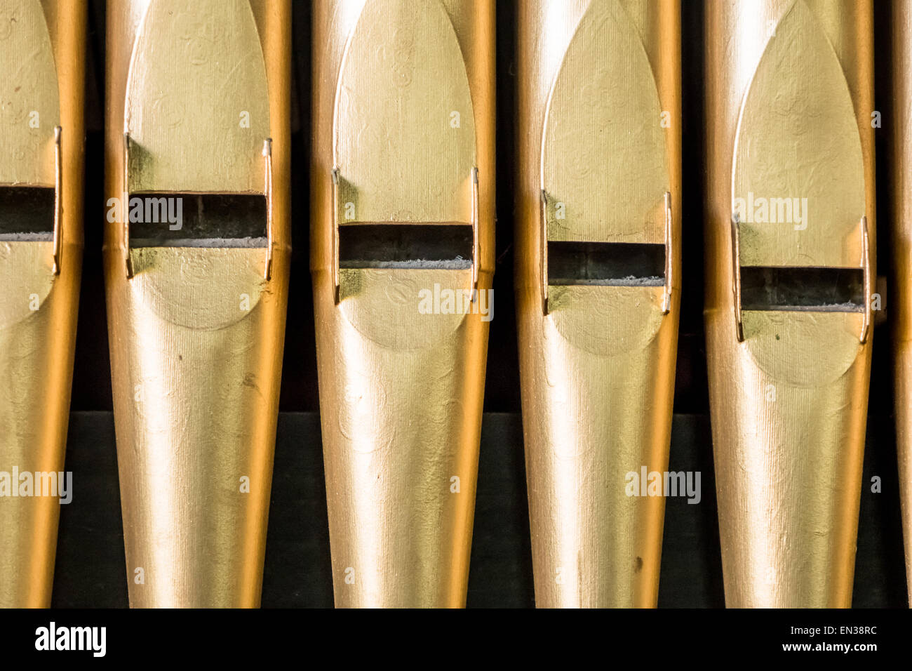 Detail organ pipe tubes in a church Stock Photo - Alamy