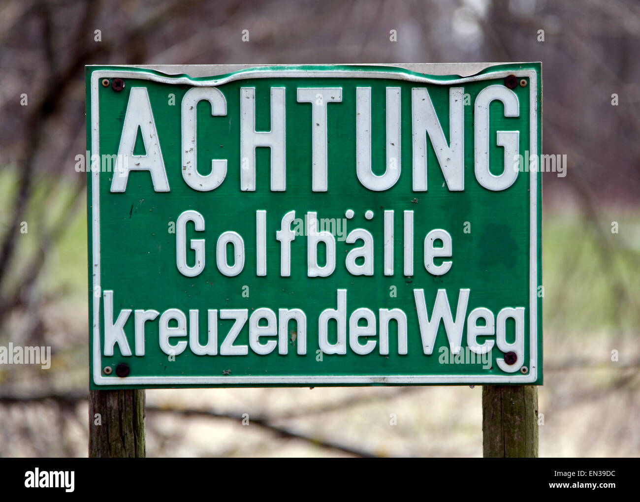 Golf course warning sign hi-res stock photography and images - Alamy