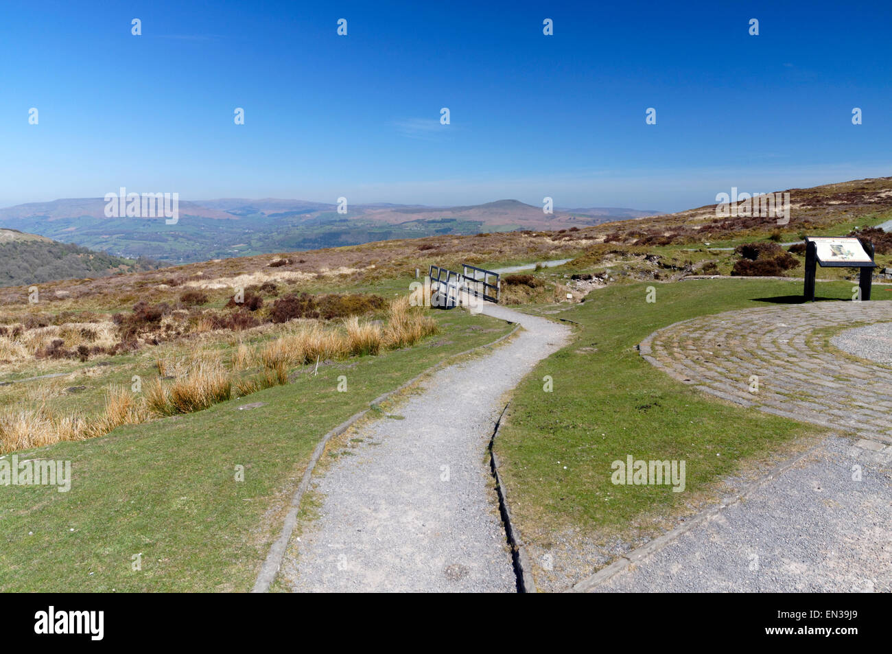 View of Sugarloaf Mountain and the Usk Valley from The Keepers Pond ...