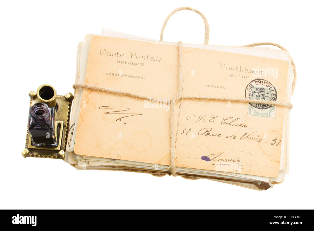 pile of old mail and aged photos Stock Photo - Alamy