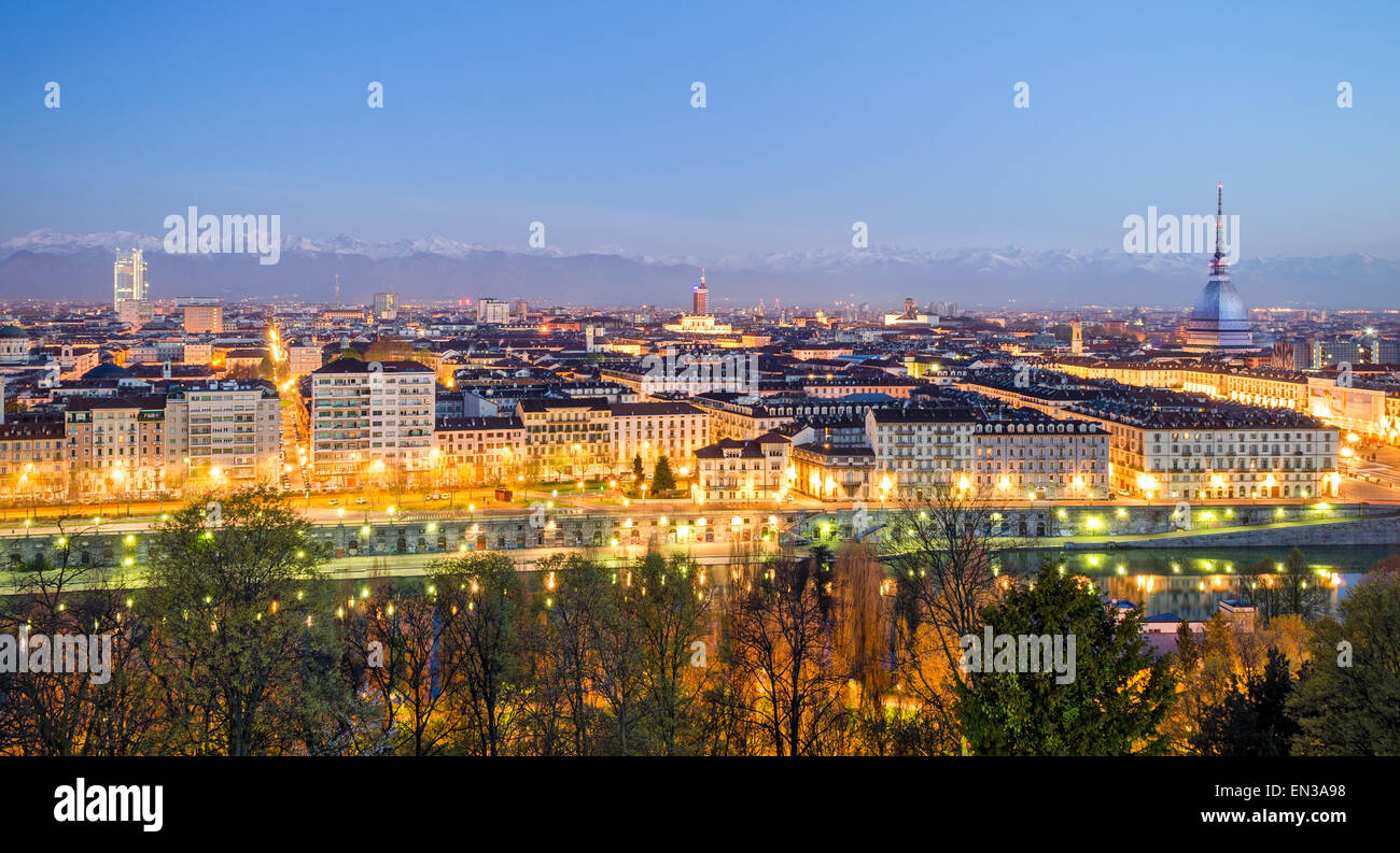 Torino blue hour panorama hi-res stock photography and images - Alamy