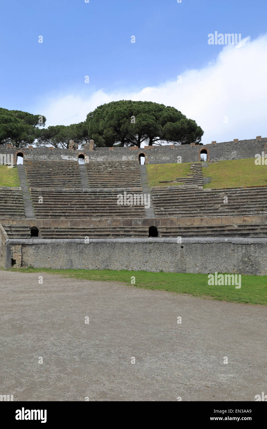 Interior of the Amphitheater, Pompeii, Italy Stock Photo - Alamy