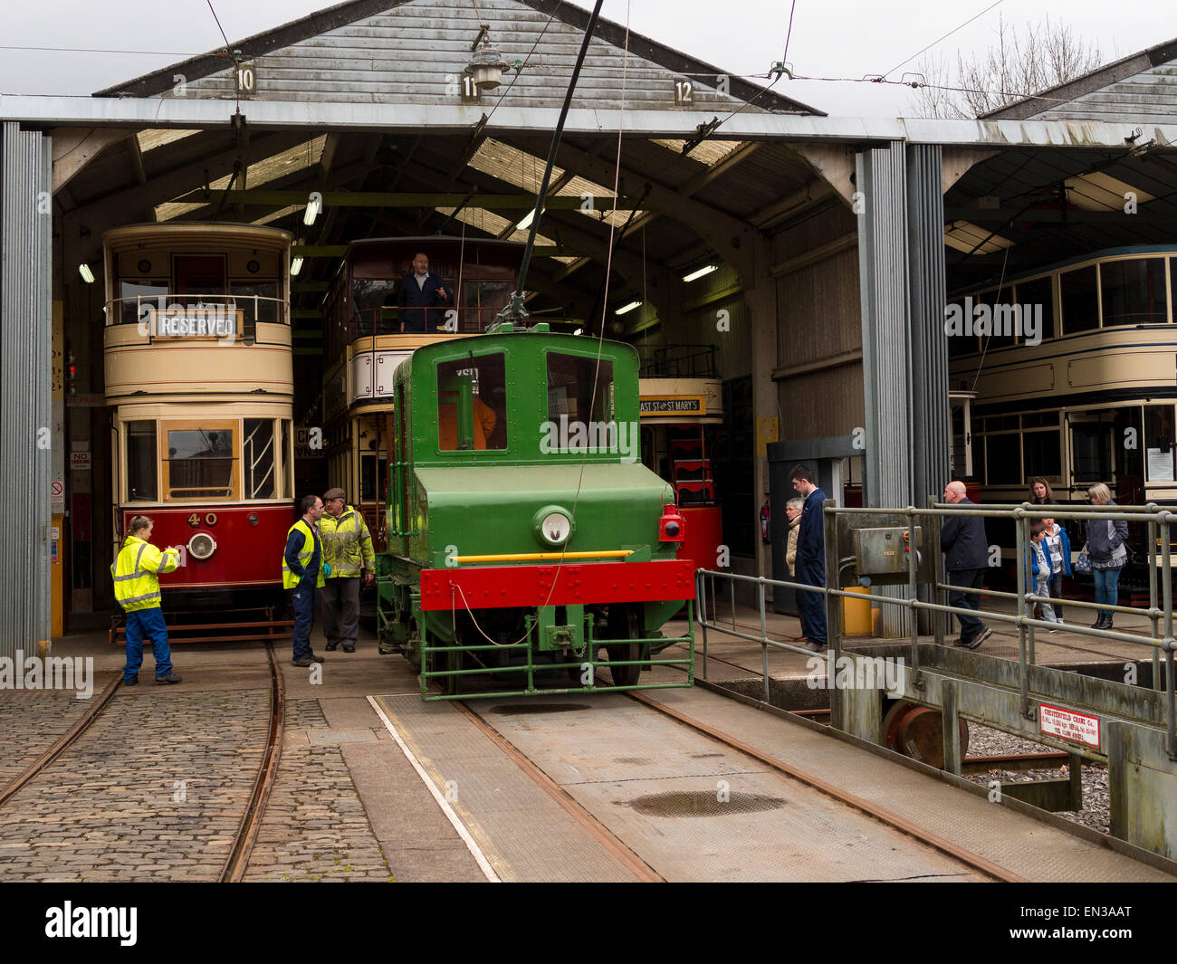 a tram towing vehicle at The National Tramway Museum,Crich,Derbyshire ...