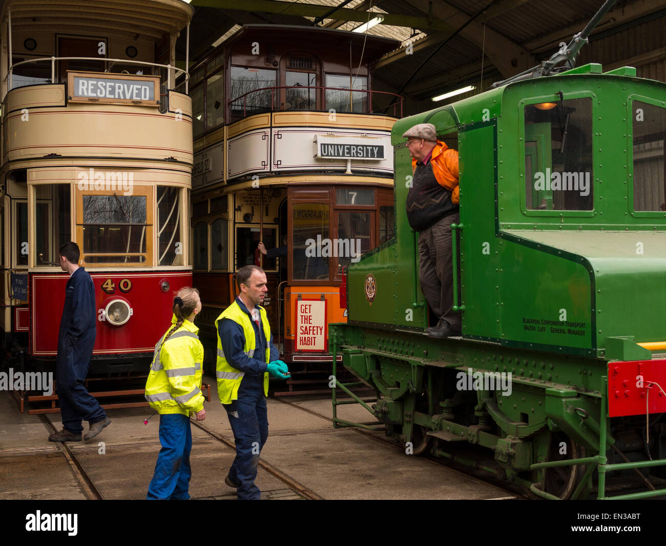a tram towing vehicle at The National Tramway Museum,Crich,Derbyshire ...