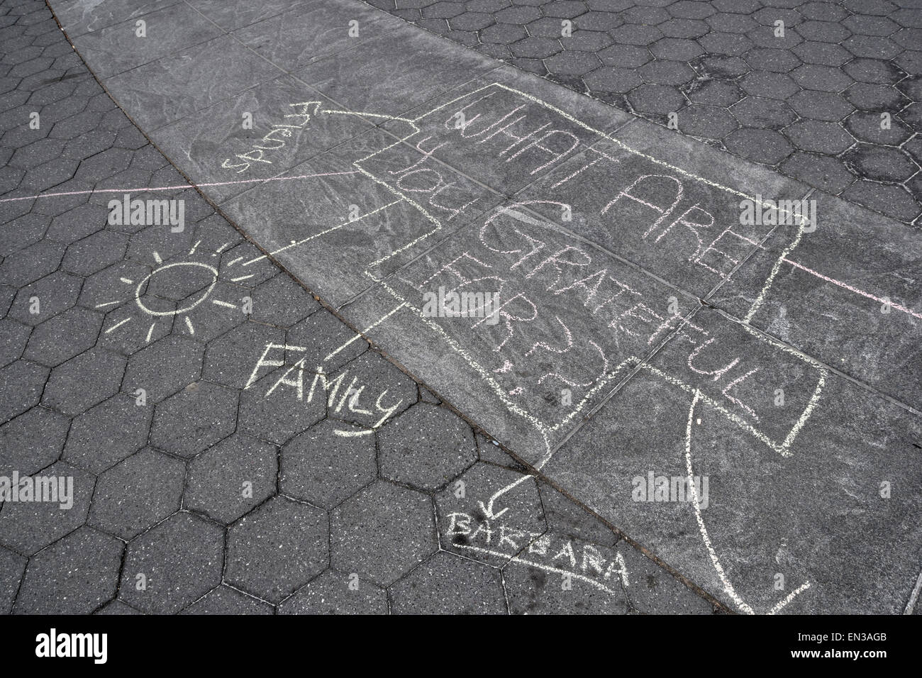 A chalk drawing by NYU students for an education class on the topic ...