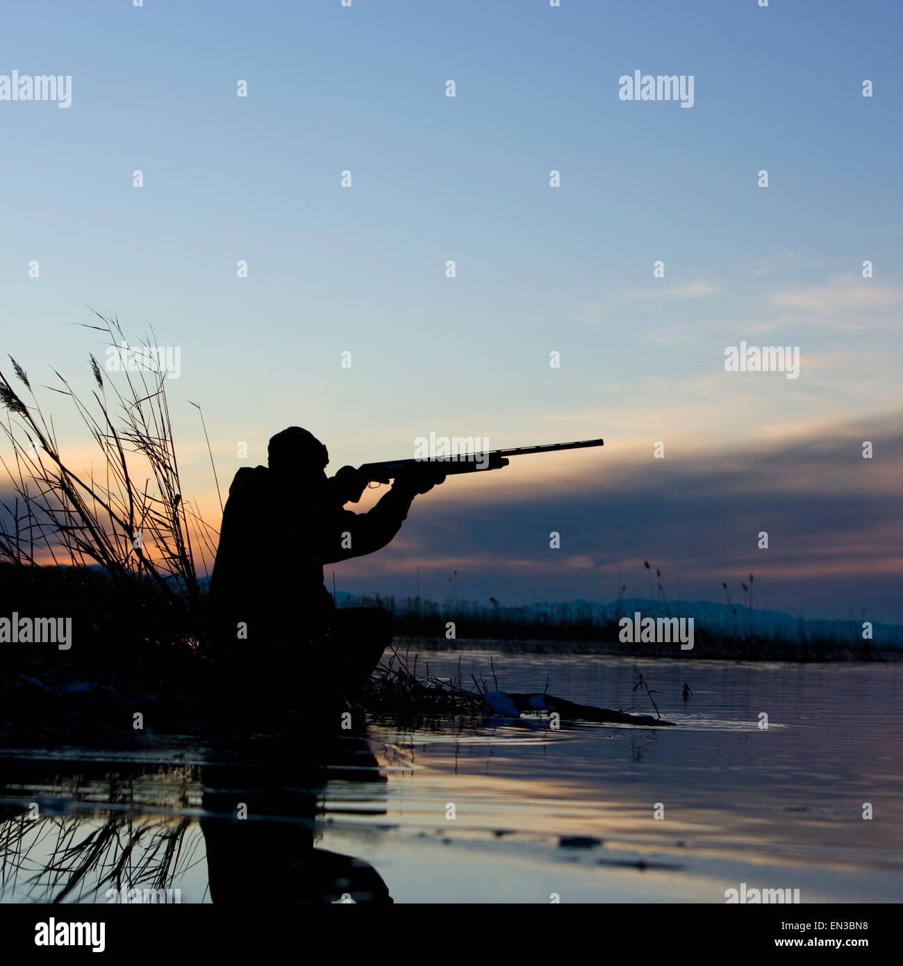 man duck hunting Stock Photo - Alamy