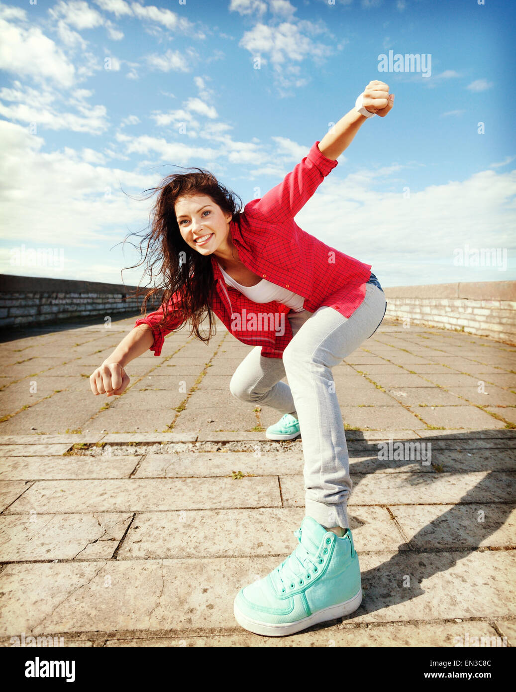 beautiful dancing girl in movement Stock Photo - Alamy