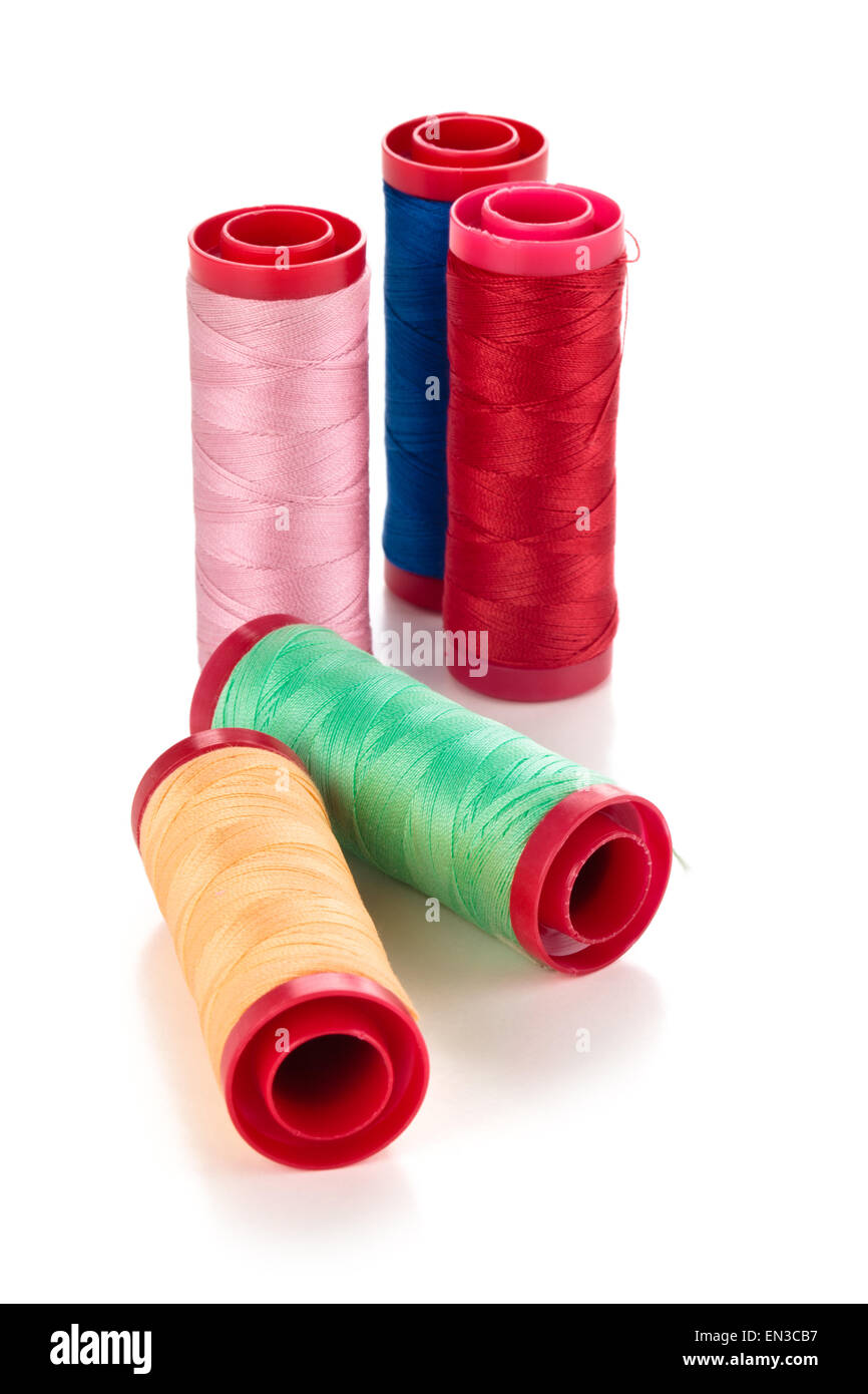 Collection of colorful spools Stock Photo - Alamy