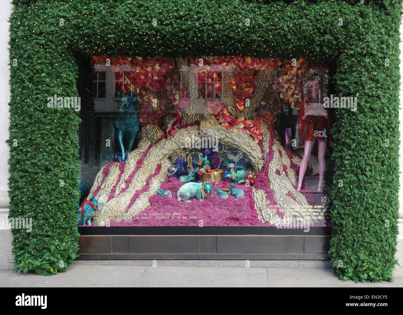 The Christmas window display is unveiled at Selfridges in London ...