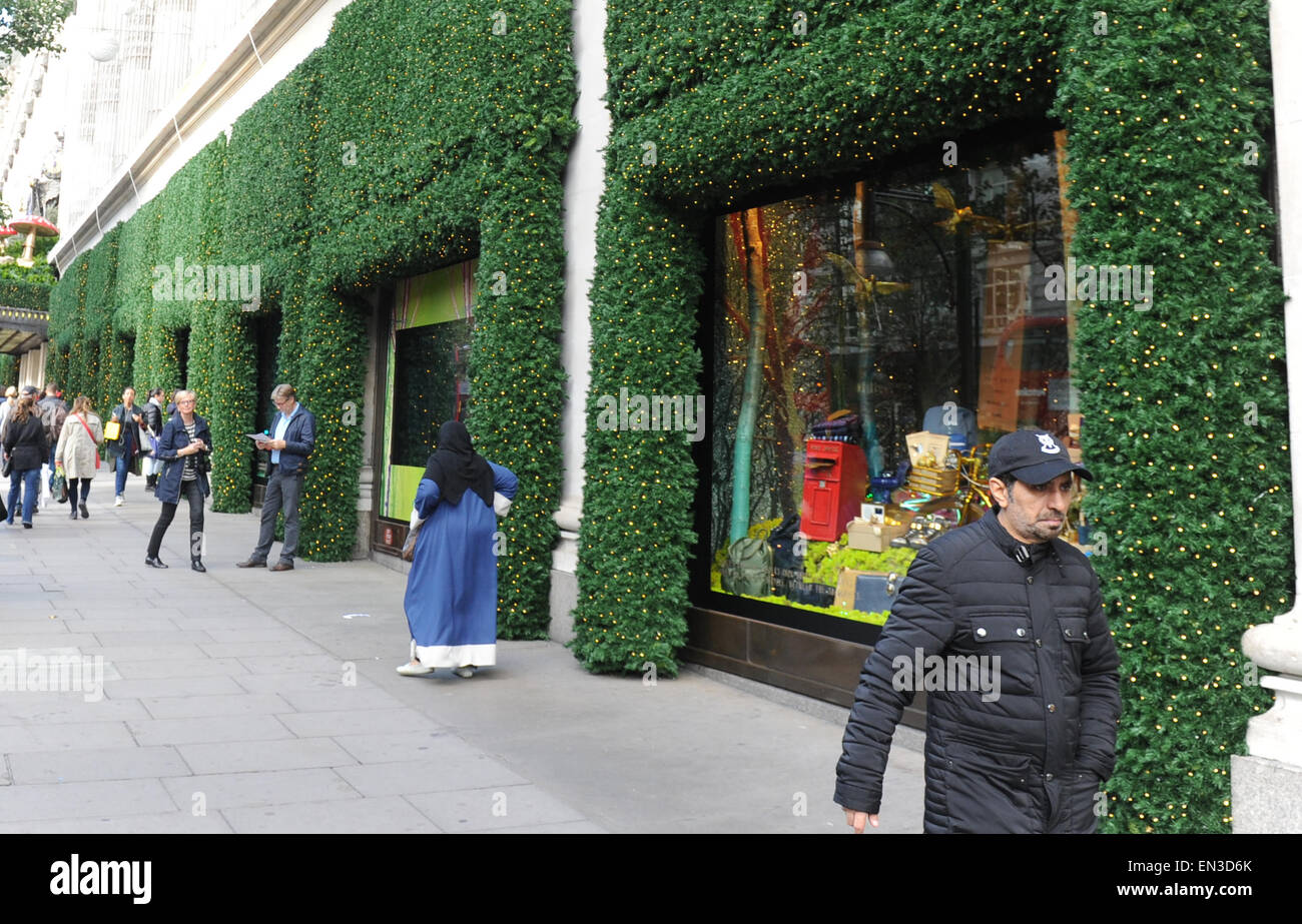 The Christmas window display is unveiled at Selfridges in London ...
