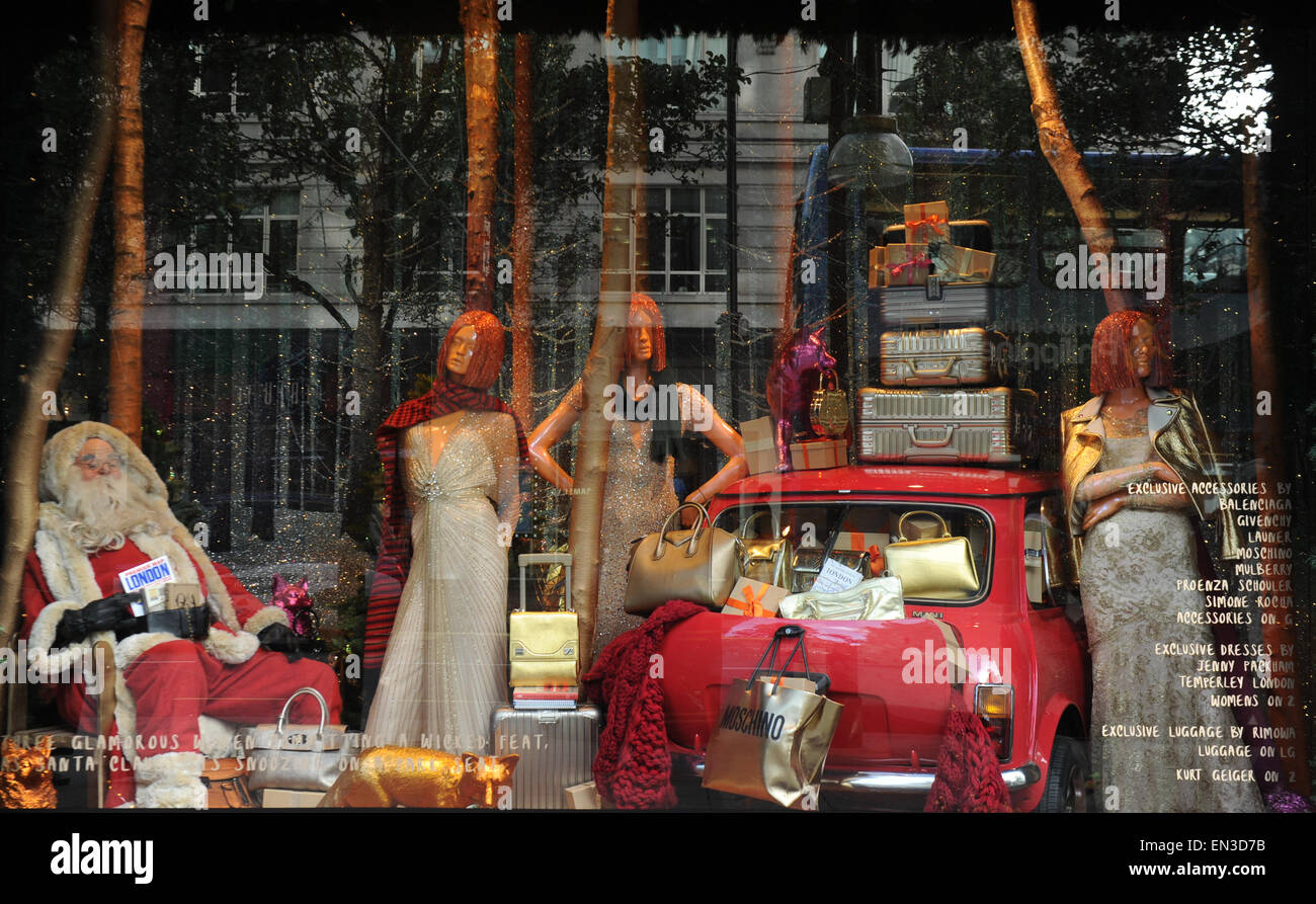 The Christmas window display is unveiled at Selfridges in London ...