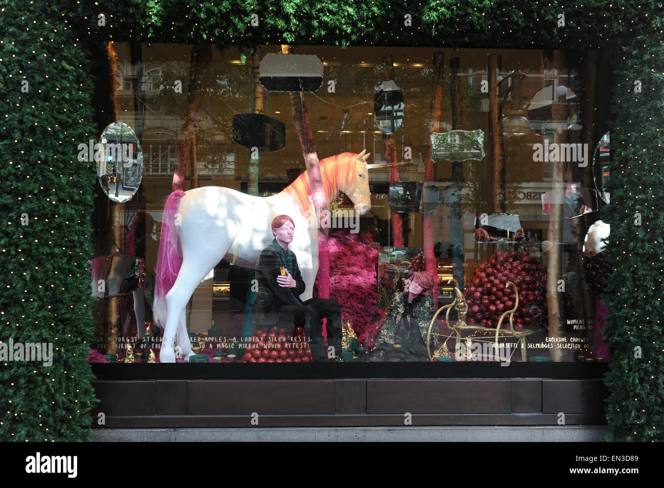 The Christmas window display is unveiled at Selfridges in London ...