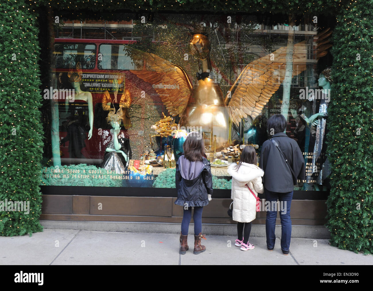 The Christmas window display is unveiled at Selfridges in London ...