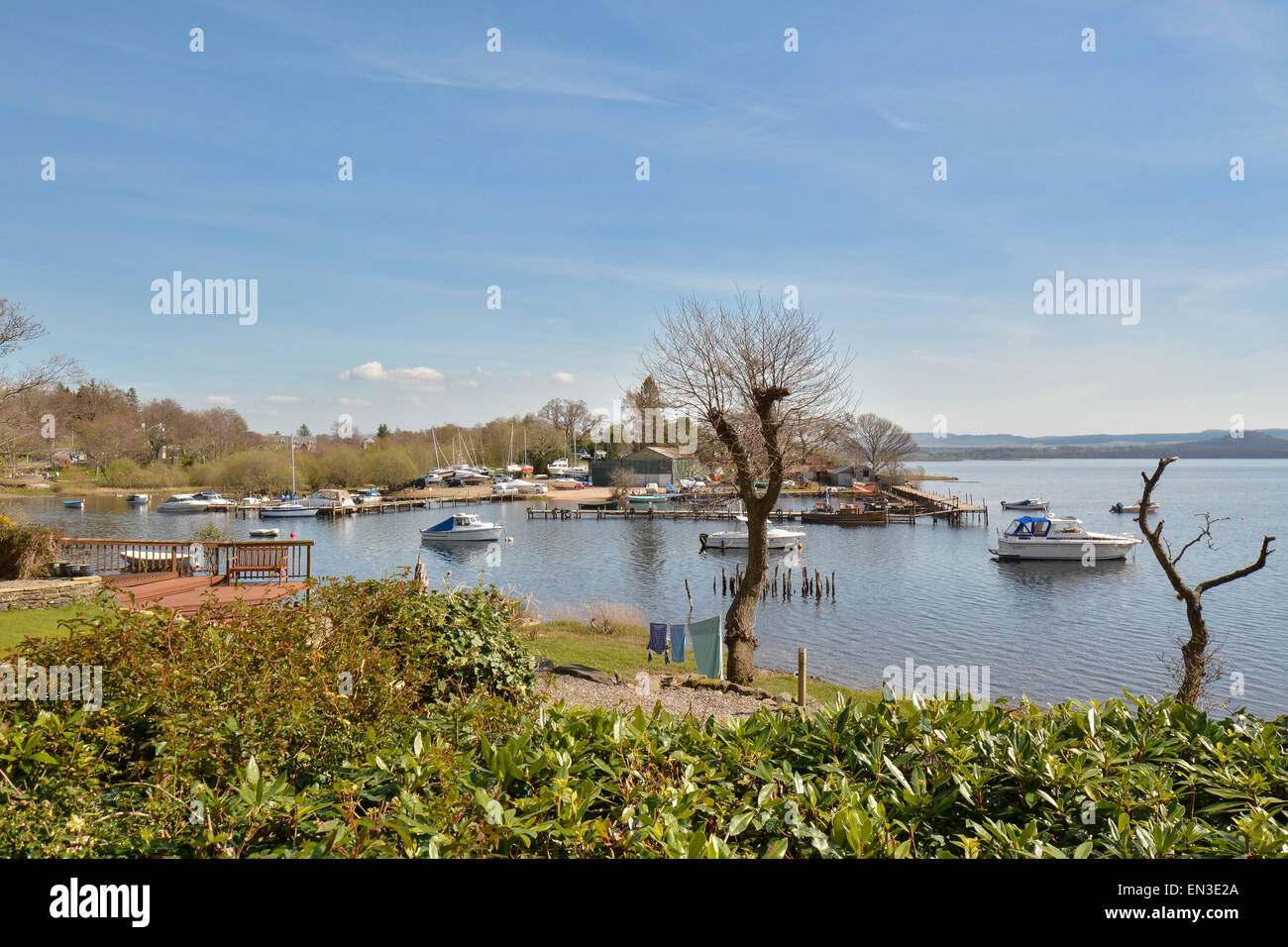 BALMAHA, LOCH LOMOND, SCOTLAND, UK - 22 APRIL 2015: Balmaha boatyard ...