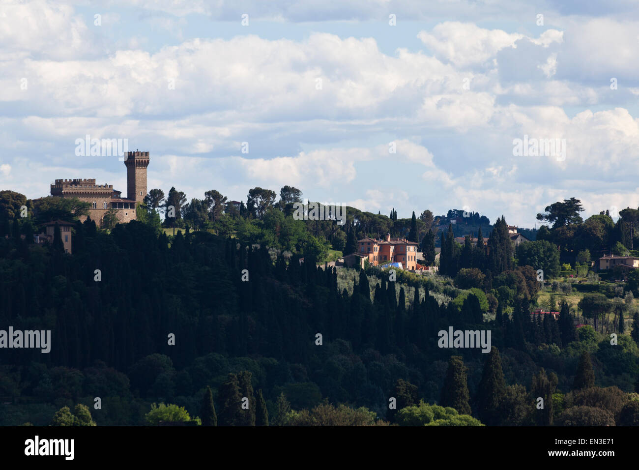 Italy, Florence, Castle on hilltop Stock Photo - Alamy