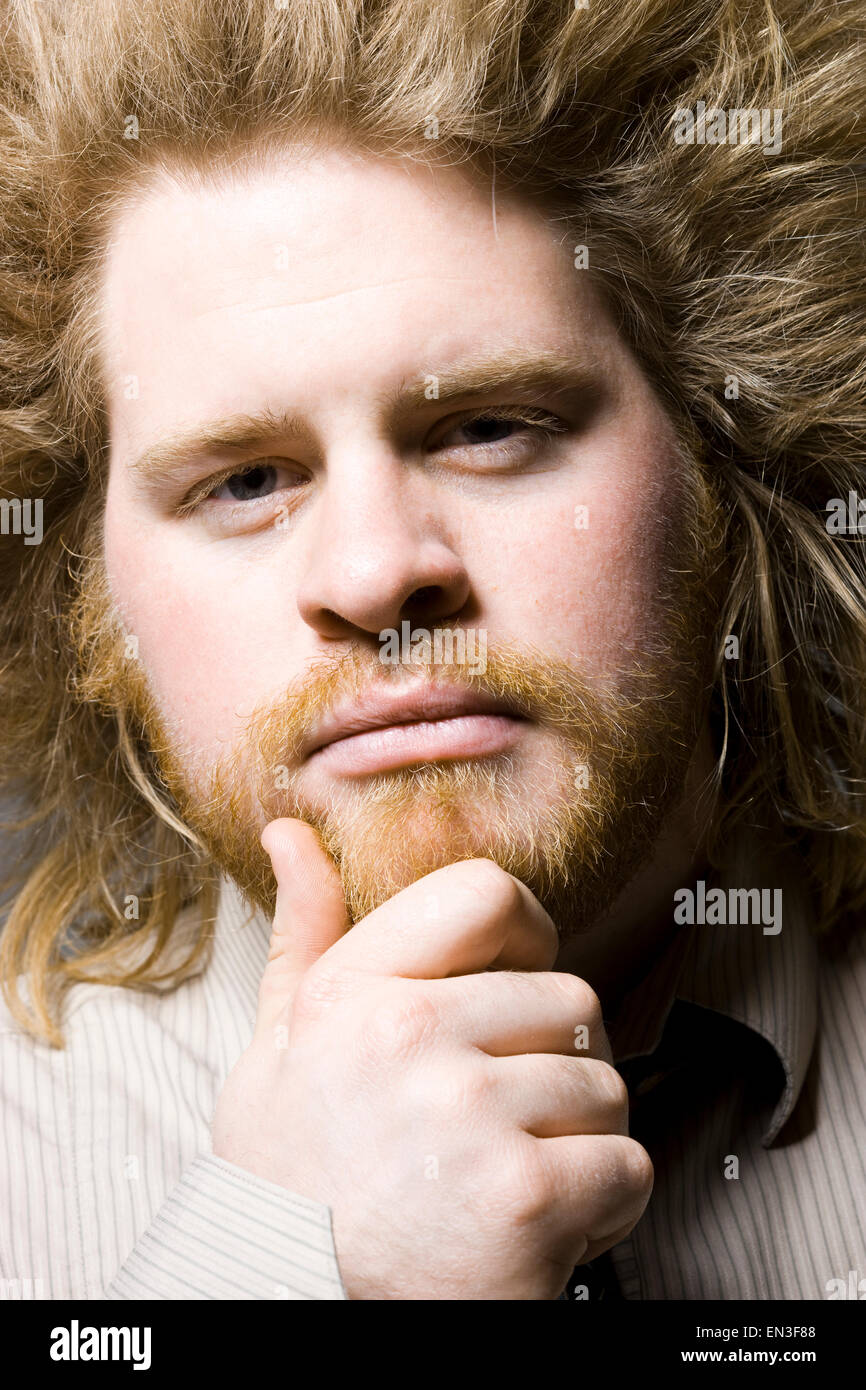 Wild hair beard man hi-res stock photography and images - Alamy