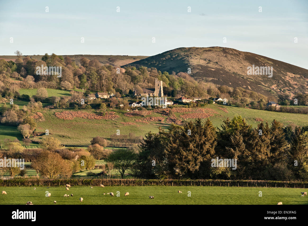 The tiny village of Old Radnor, Powys, Wales, UK. It is an ancient ...