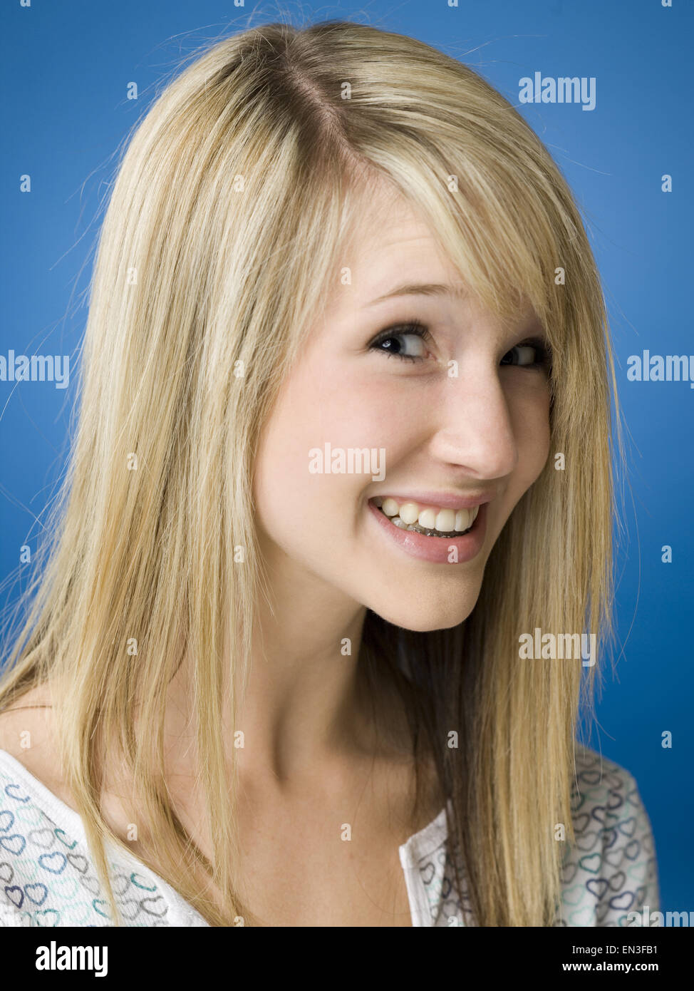 Closeup of girl smiling Stock Photo - Alamy