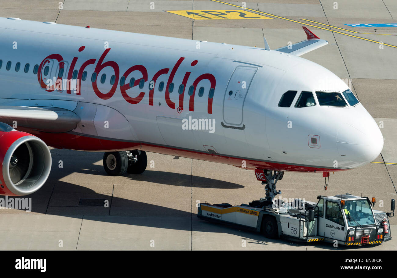 Airberlin Airbus A320 pushed back at Dusseldorf airport Germany Stock ...