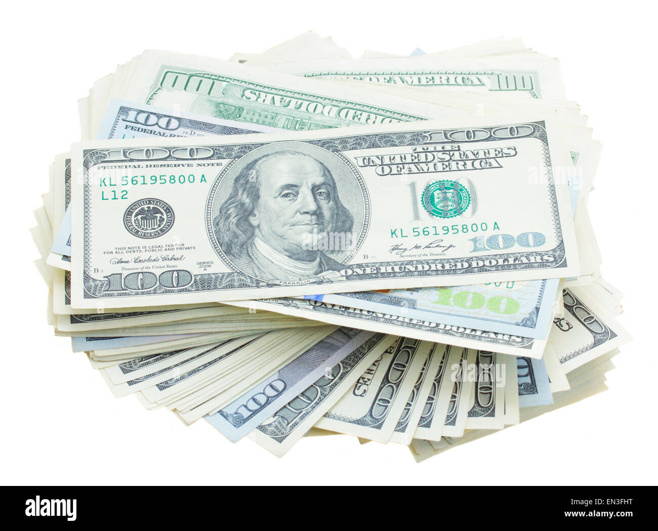 thre piles of dollars money Stock Photo - Alamy