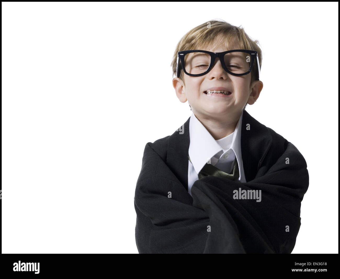 Little boy dressed as business executive Stock Photo - Alamy