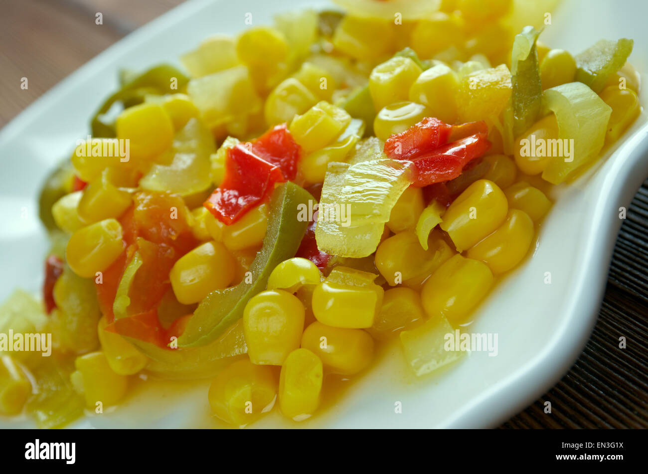 Homemade Canned Pickled Corn relish Stock Photo - Alamy