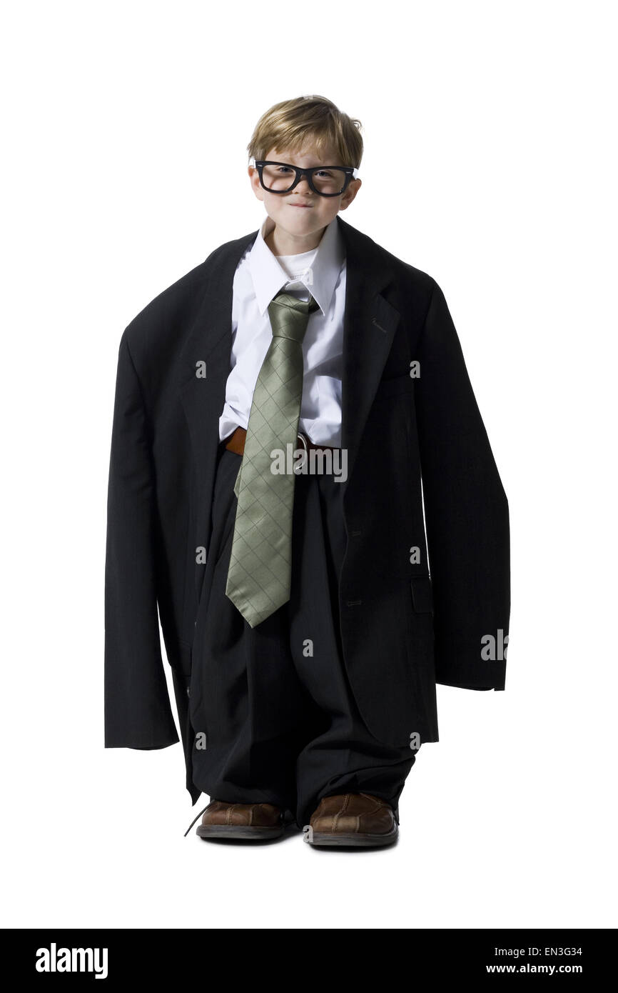 Little boy dressed as business executive Stock Photo - Alamy