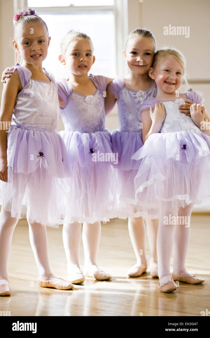 USA,Utah,Springville,Portrait of four girl ballet dancers (4-5 Stock ...