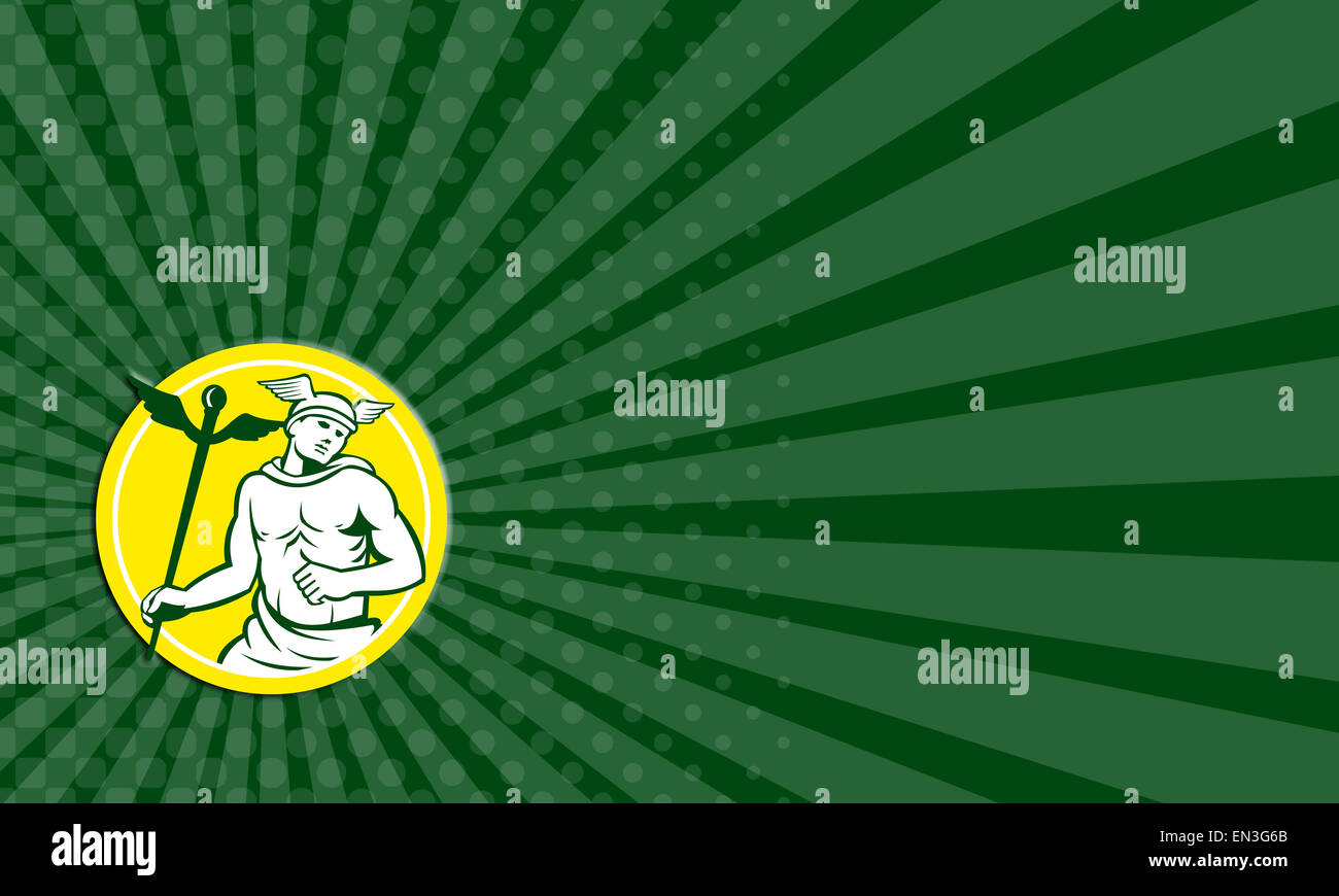 Business card showing illustration of Roman god Mercury patron god of ...