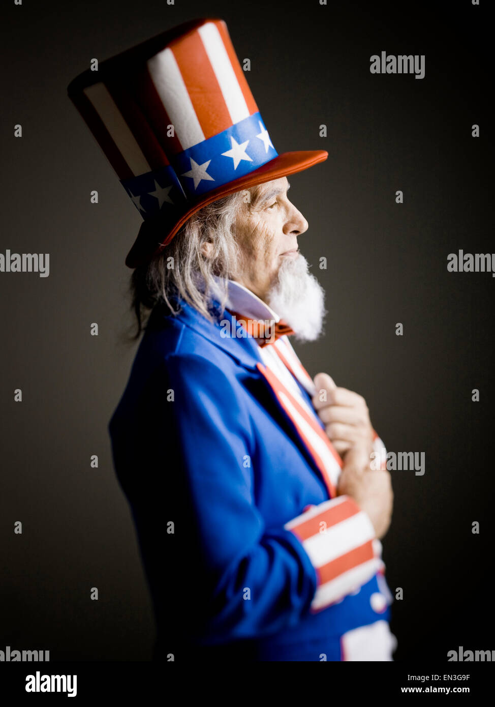 Studio portrait of Uncle Sam Stock Photo - Alamy