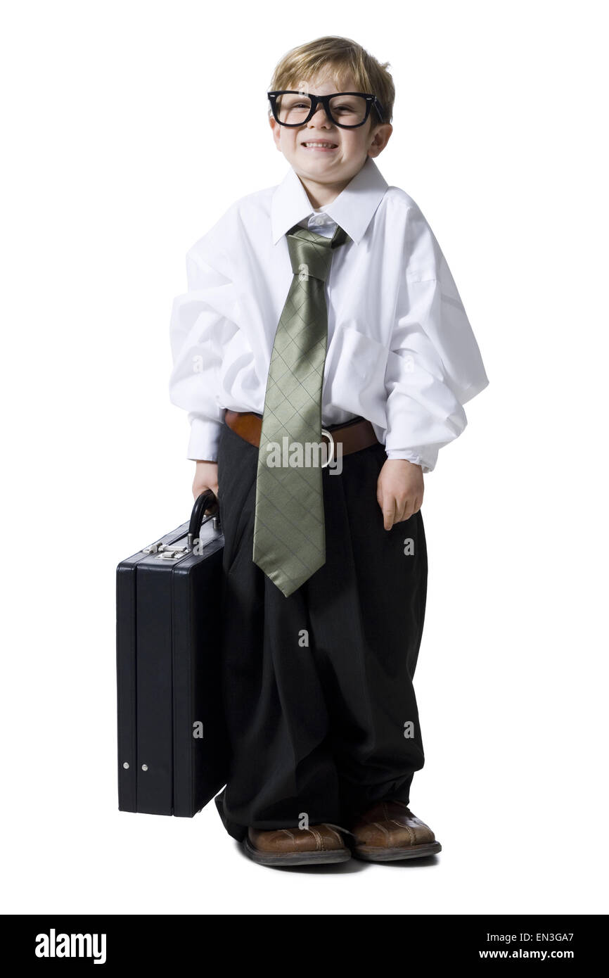 Little boy dressed as business executive Stock Photo - Alamy