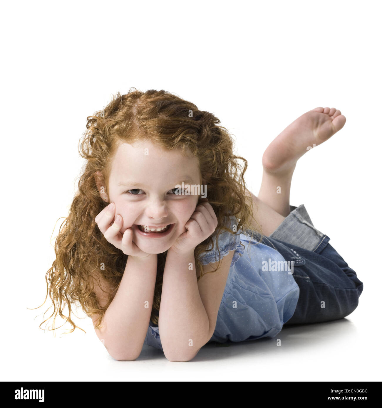 Girl in blue white long Cut Out Stock Images & Pictures - Alamy