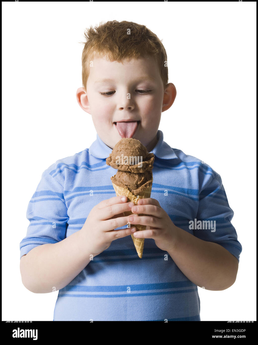boy holding an ice cream cone Stock Photo - Alamy