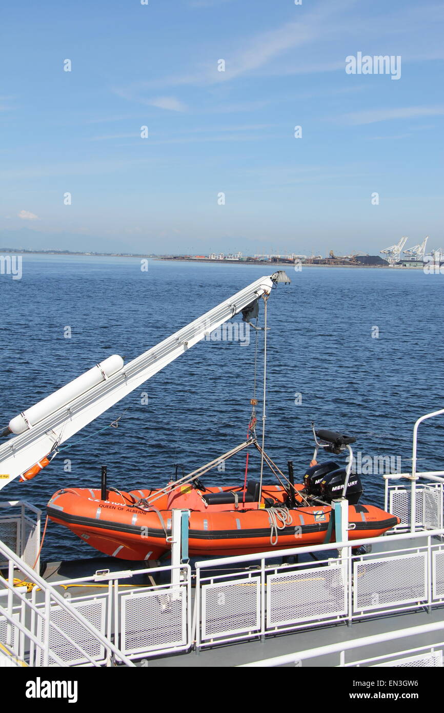 Speedboat on ferry Stock Photo - Alamy