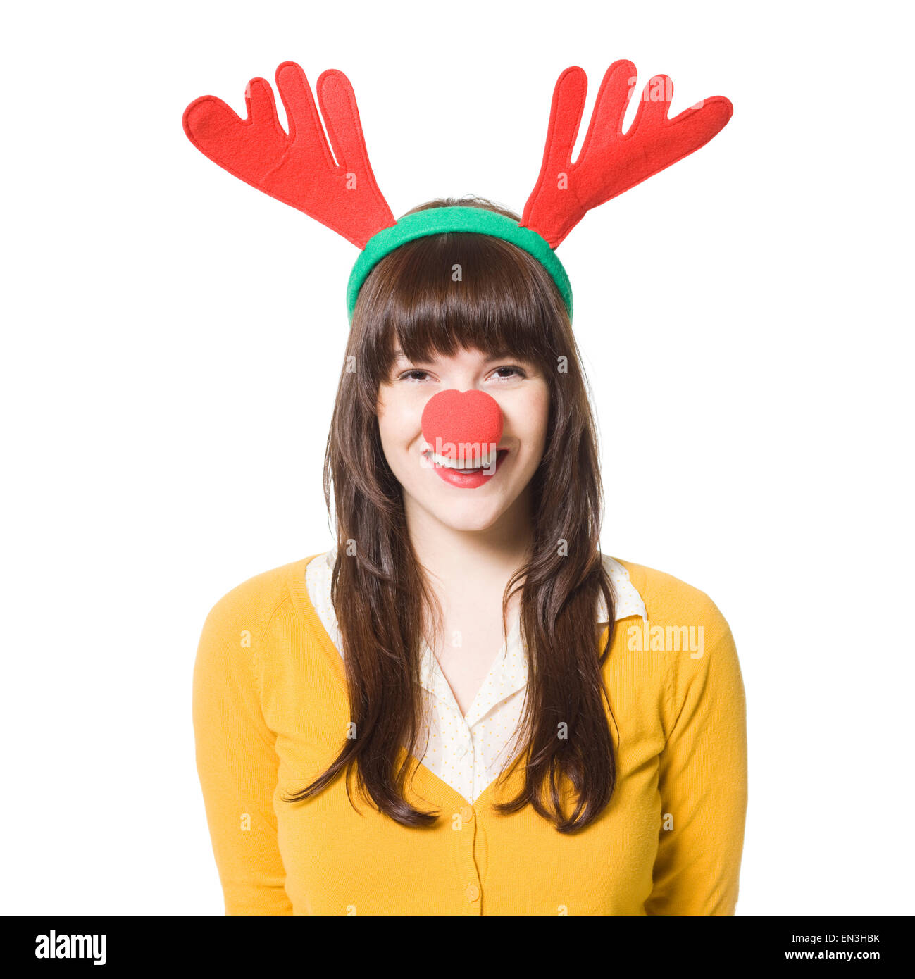 Woman wearing antlers hi-res stock photography and images - Alamy