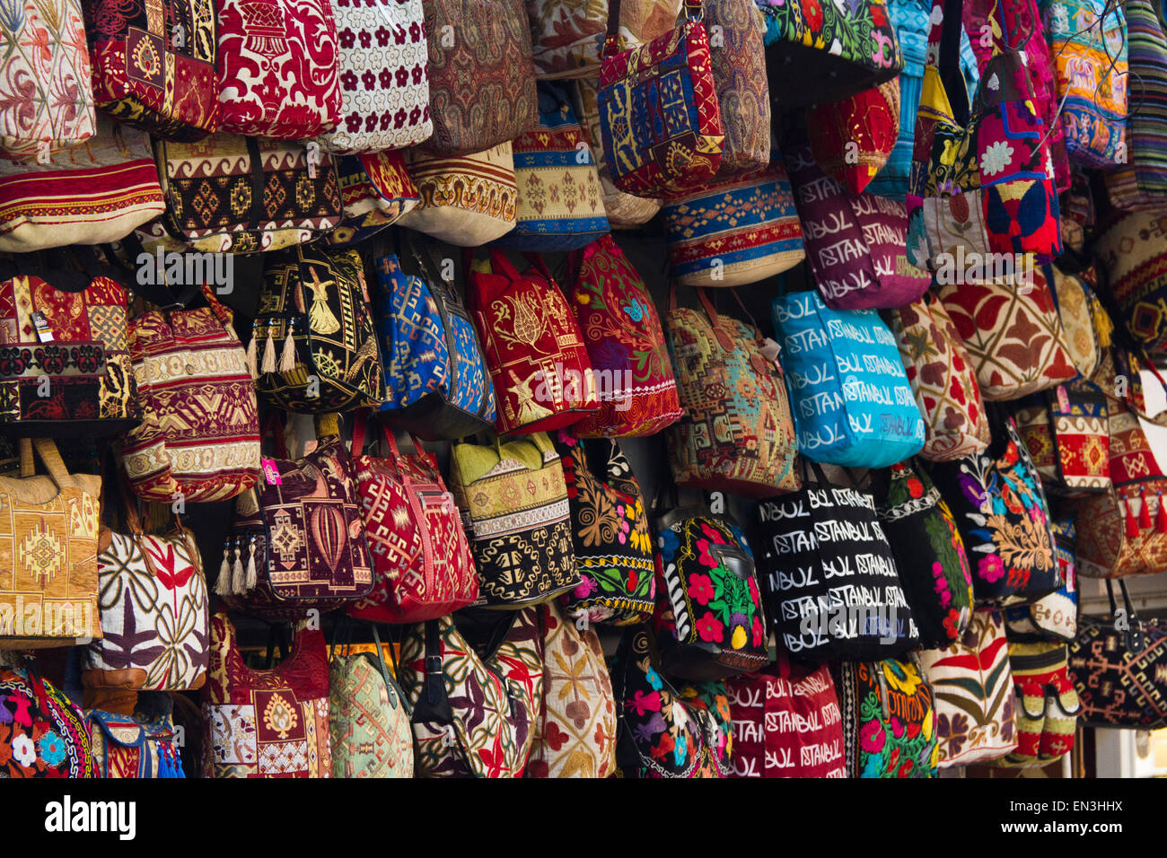 Turkey, Grand Baazar, Close up of colorful sacks Stock Photo - Alamy