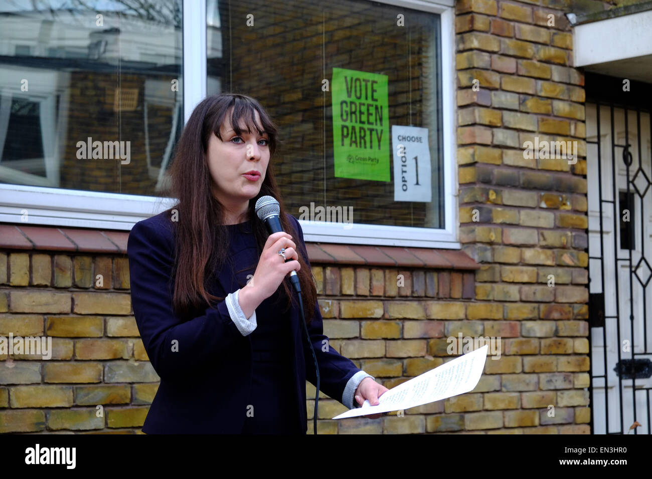 Lambeth, UK. 27th Apr, 2015. Amelia Womack deputy leader of the Green ...