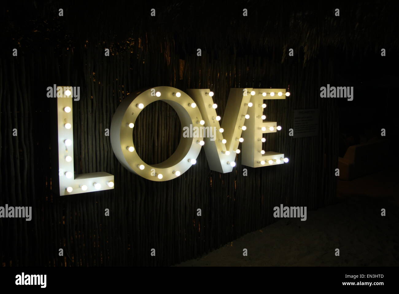 Love sign lit up Stock Photo - Alamy