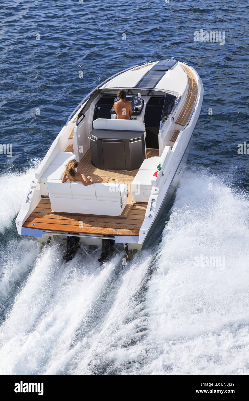motor boat in navigation Stock Photo - Alamy